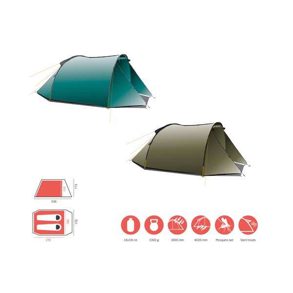 Grand Canyon Robson 2 Pers. Telt Capulet Olive - 1-2 Pers. telte - www.huntinglife.dk