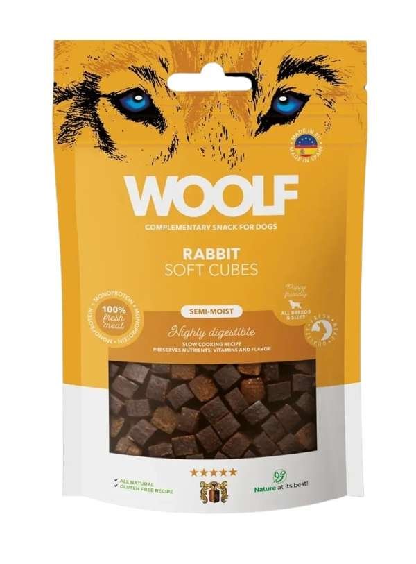 Woolf Soft Cubes Rabbit 100g - Godbidder - www.huntinglife.dk